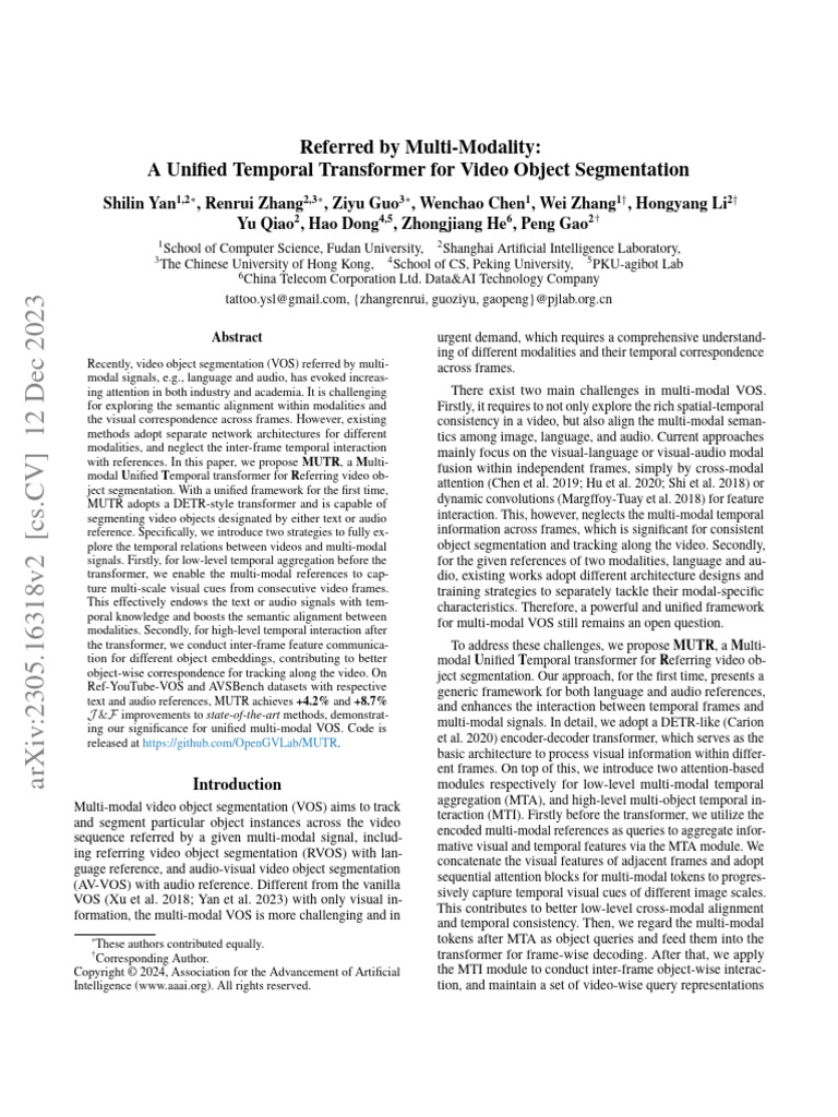 Referred by Multi-Modality - A Unified Temporal Transformer For Video ... Referred by Multi-Modality - A Unified Temporal Transformer For Video ...