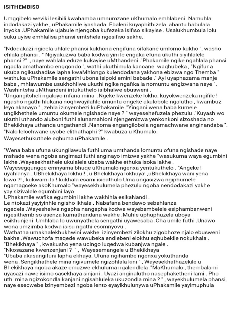 Isithembiso (3) - 1 | PDF