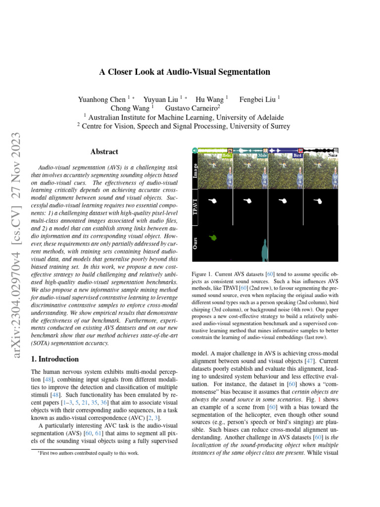 A Closer Look at Audio-Visual Segmentation | PDF