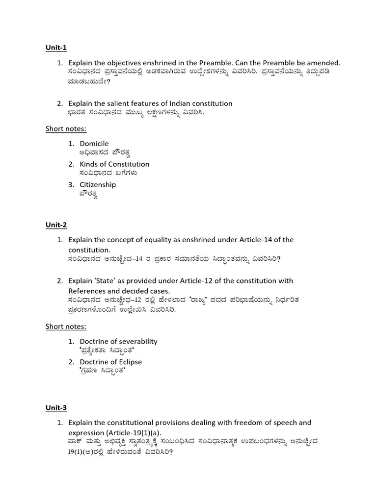 Constitution Imp Qns | PDF