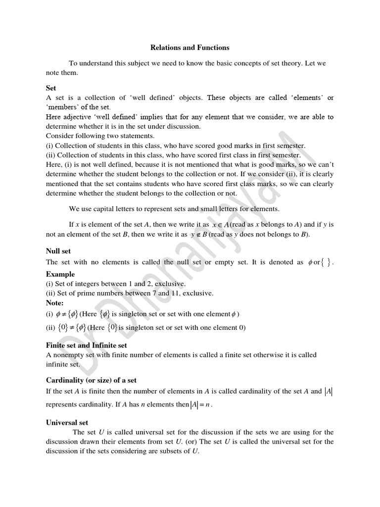 Relations and Functions | PDF