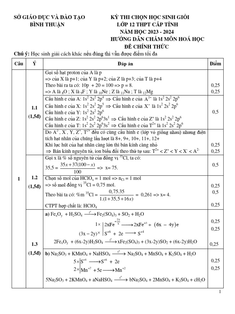 2023-2024 HSG 12 Bình Thuận File HDC | PDF