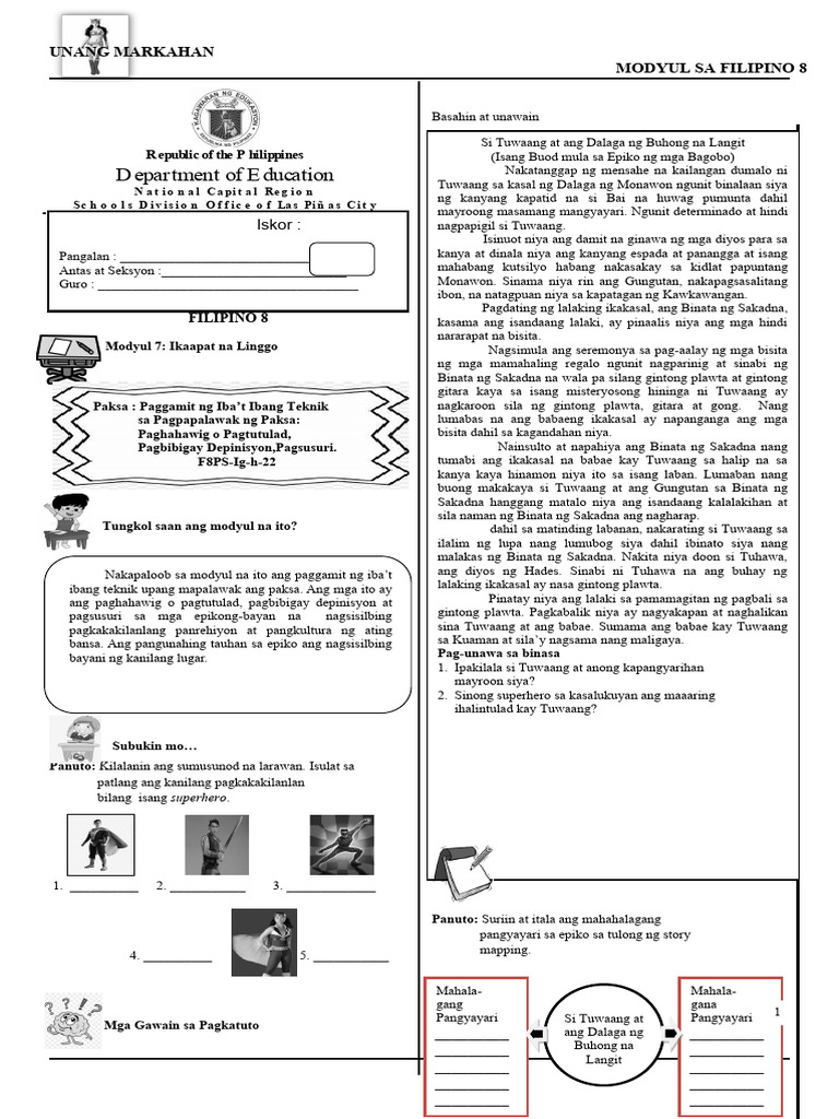 Ikaapat Na Linggo Module 7 8 First Quarter | PDF