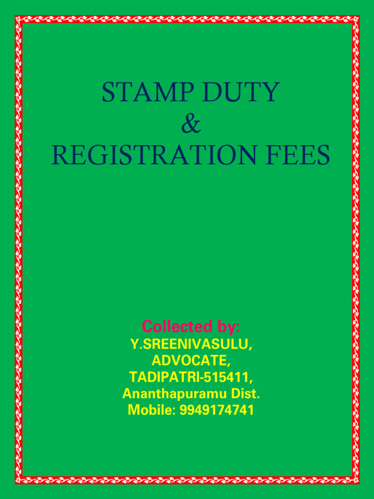 Stamp Duty and Registration Fees | PDF | Affidavit | Mortgage Law
