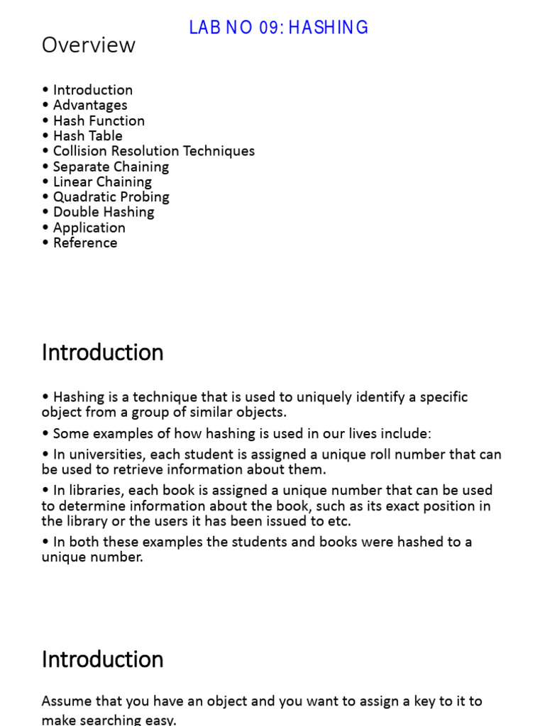 Lab 09 Hashing Pdf