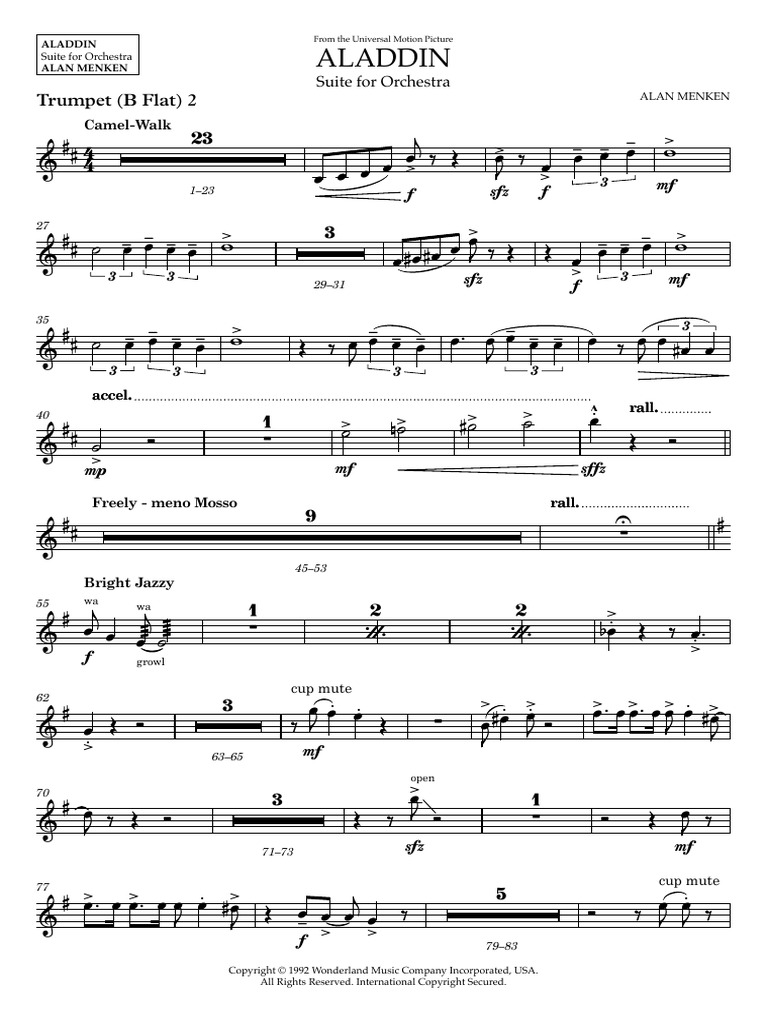 Aladin Suite For Orchestra TP 2nd | PDF