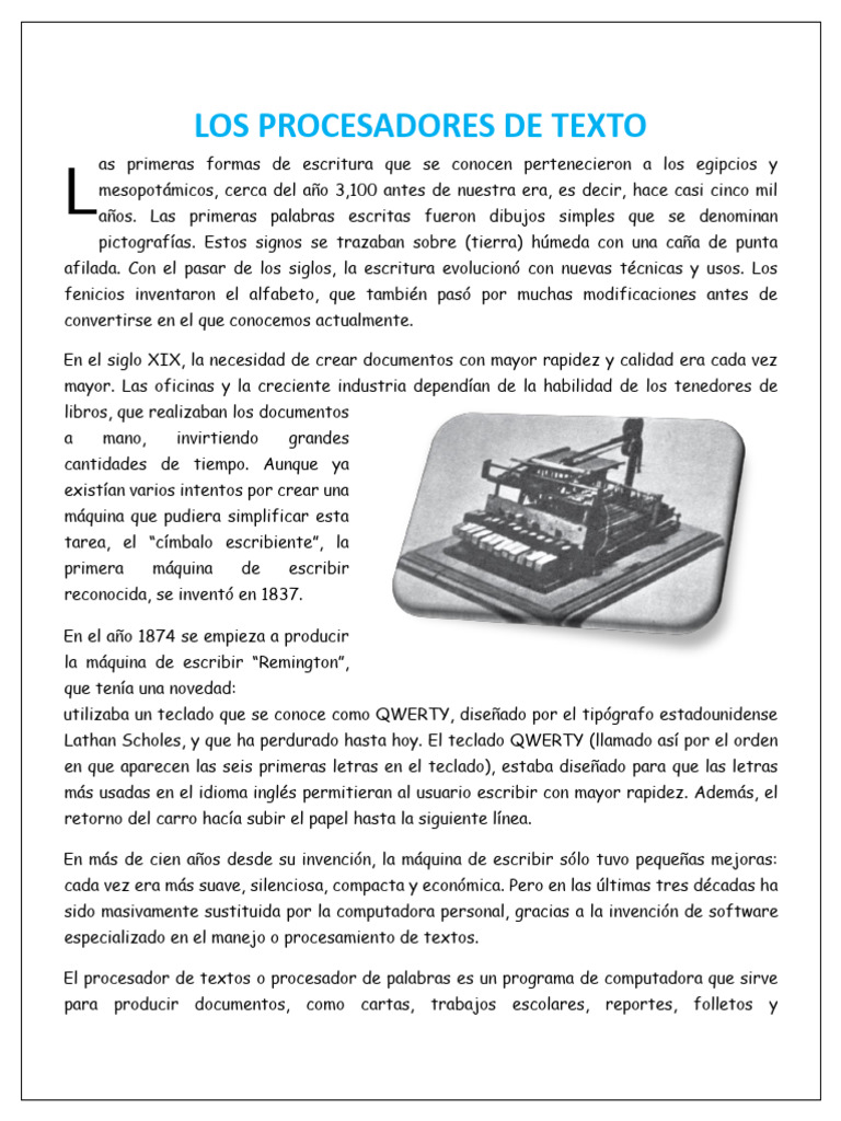 Los Procesadores de Texto | PDF | Microsoft Word | Procesador de textos