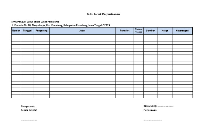 Buku Induk Perpustakaan Pdf