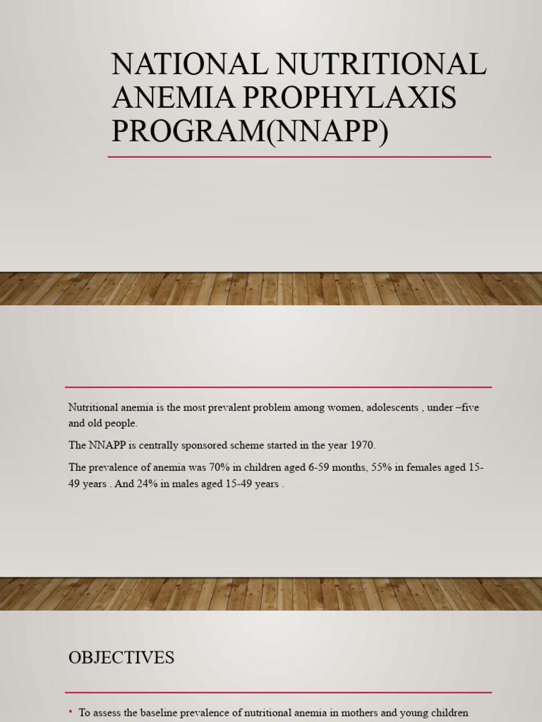 NATIONAL NUTRITIONAL ANEMIA PROPHYLAXIS PROGRAM(NNAPP) | PDF
