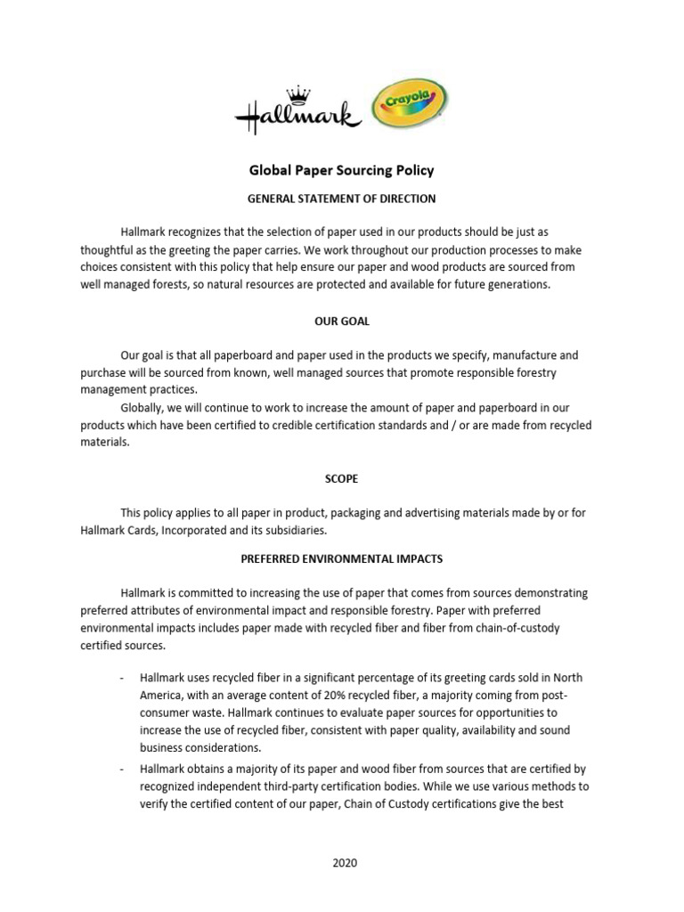 Global Paper Policy Draft 2020 | PDF