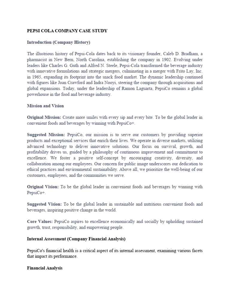 Final Case-Study-Pepsi-Cola-2 | PDF