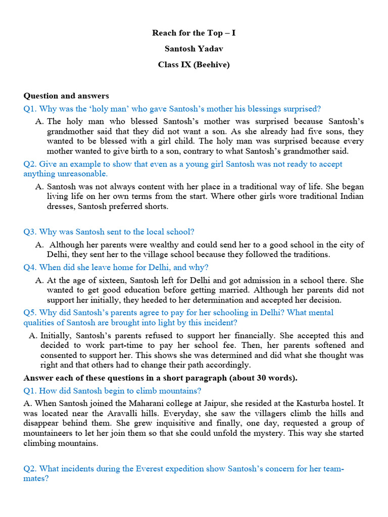 Santosh Yadav QueAns | PDF