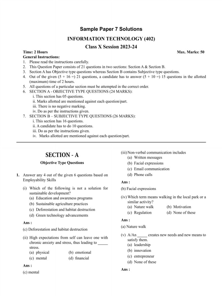 2023-24 IT SAMPLE PAPER-4 | PDF