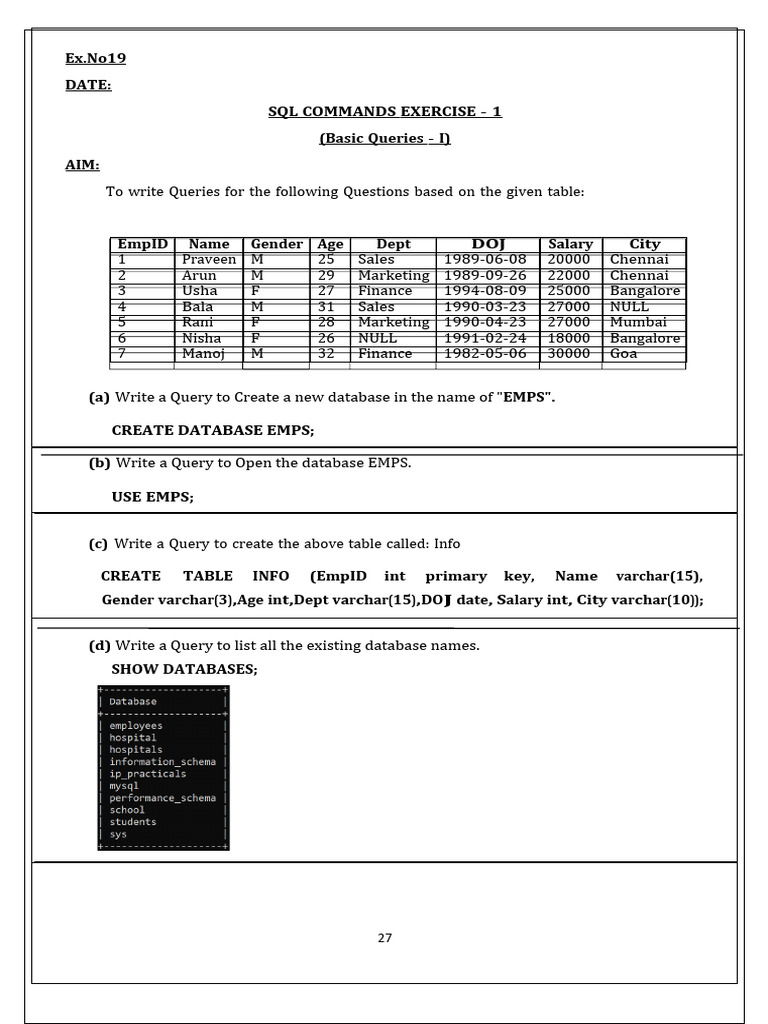 Structured Query Commands | PDF