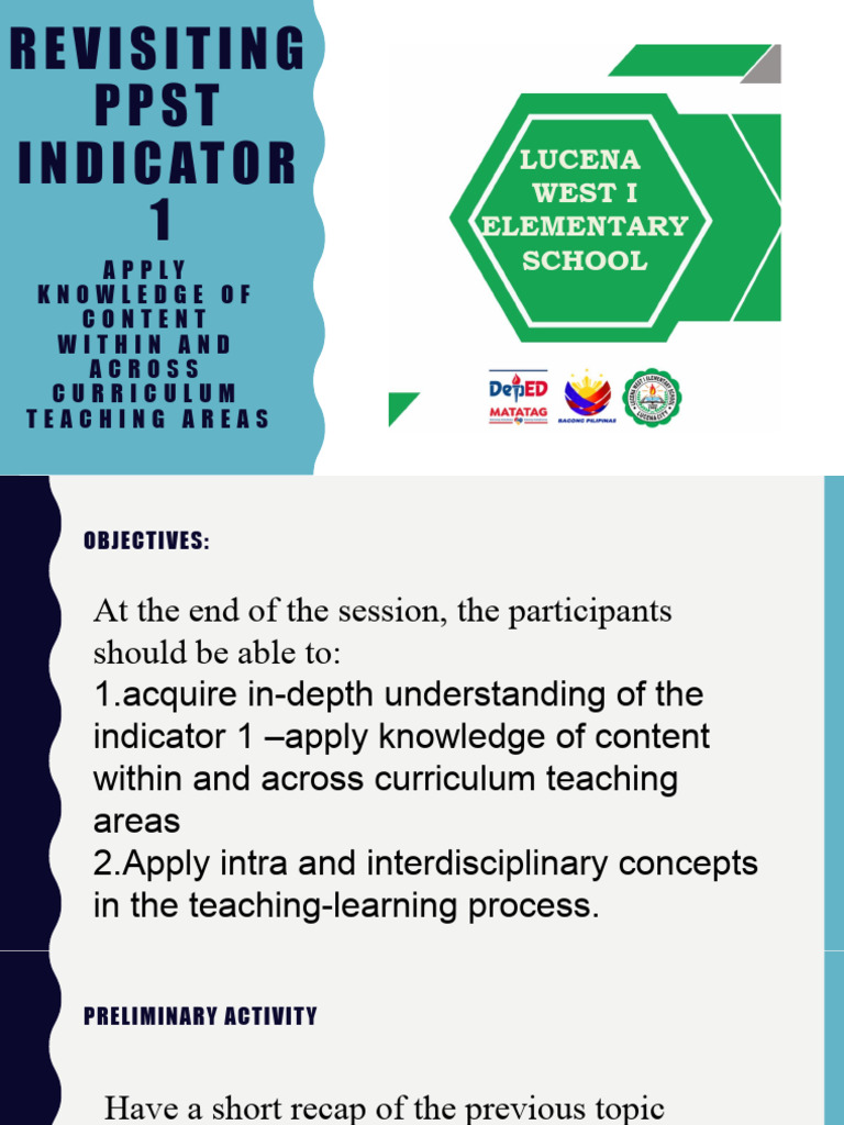 Revisiting PPST Indicator 1 Objectives | PDF | Curriculum | Learning