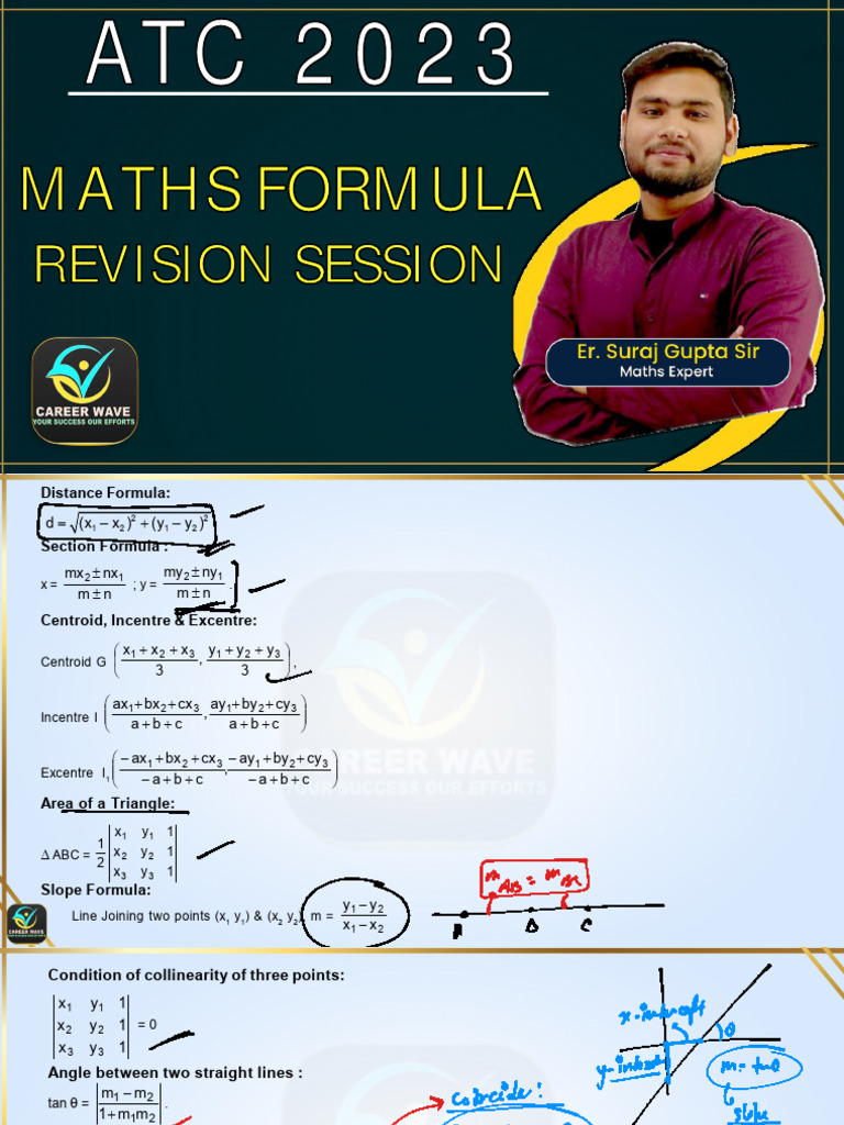 Maths Formula Revision (Atc 2023) | PDF