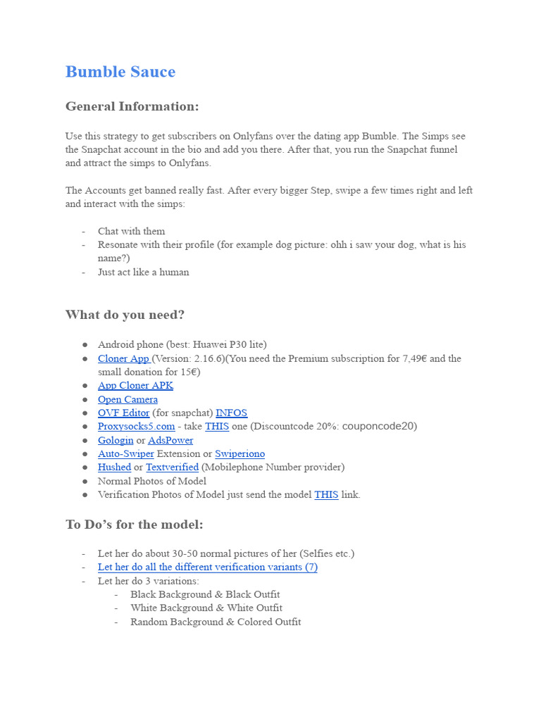 Bumble Methode (Jonas) | PDF