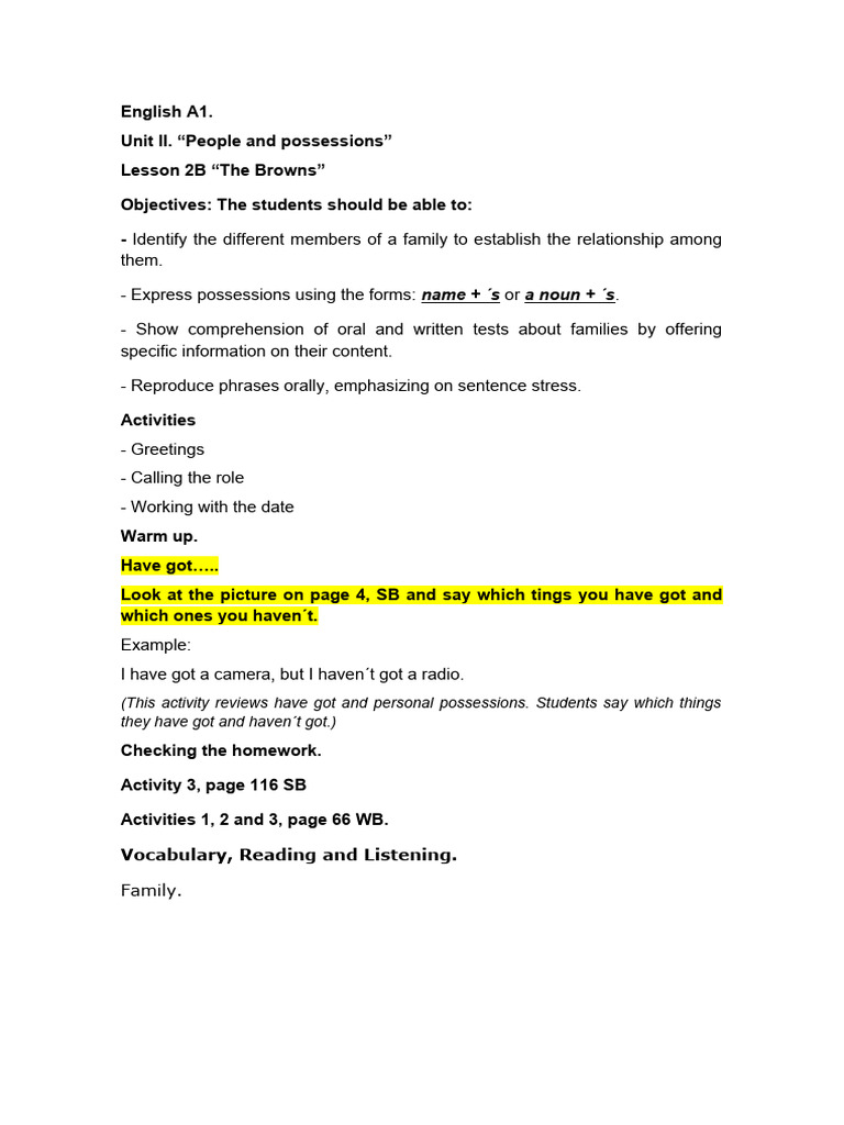 Clase 2B. Tema II Elementary | PDF