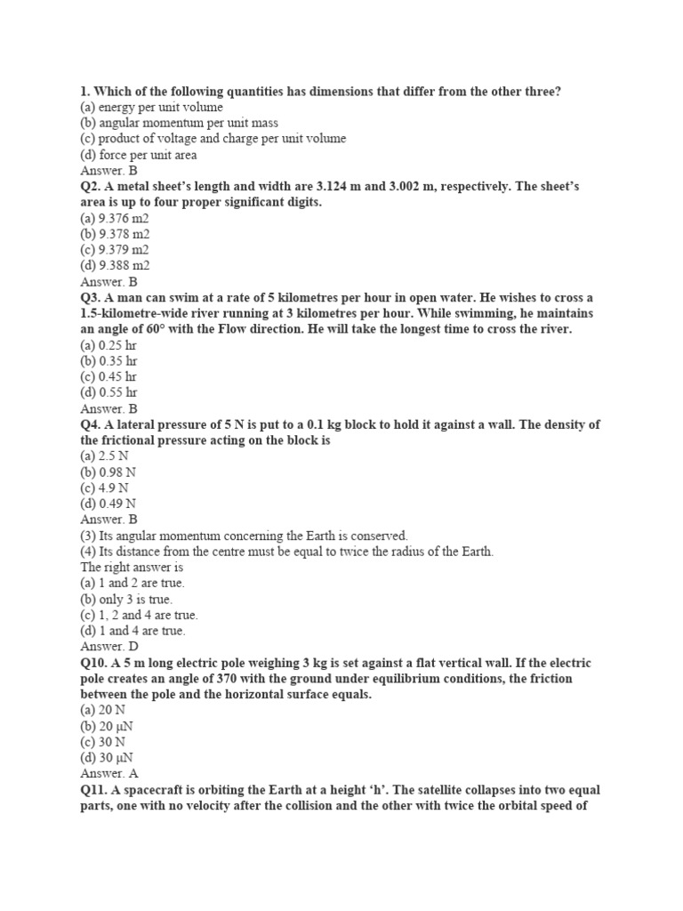 HC Verma Questions | PDF