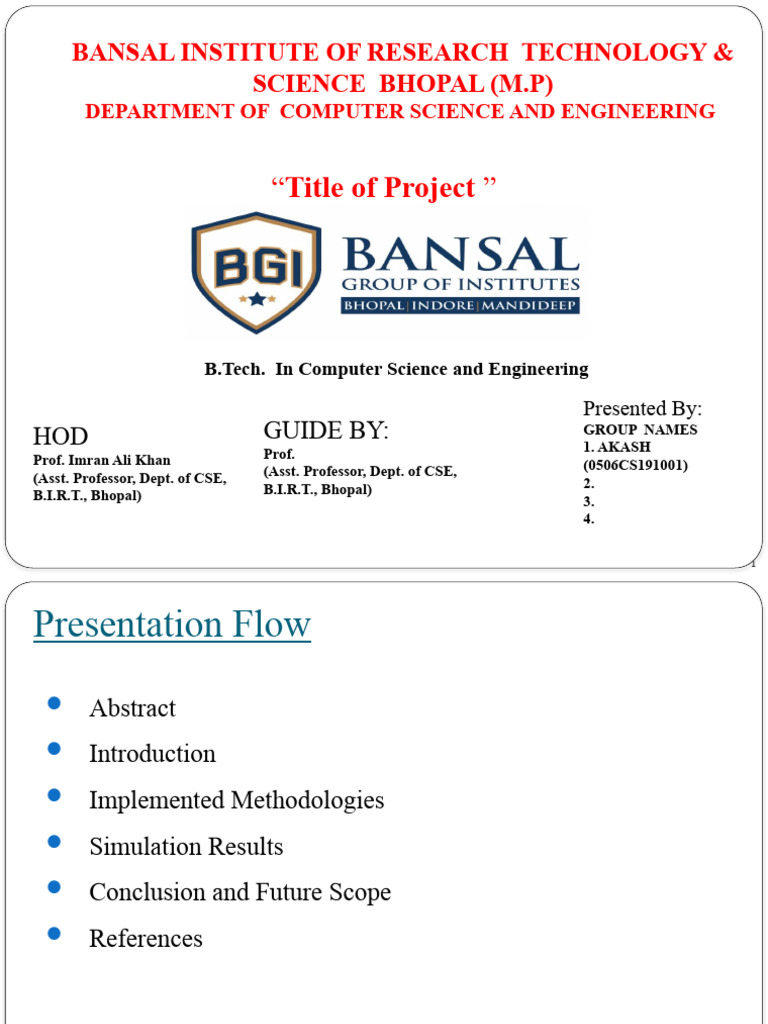 Minor - PROJECT - PPT - SAMPLE (For BIRTS) | PDF