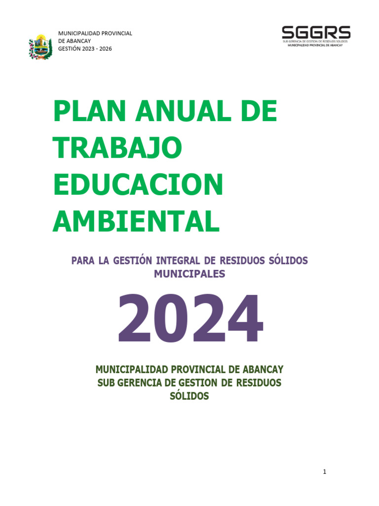 Plan Anual de Trabajo | PDF