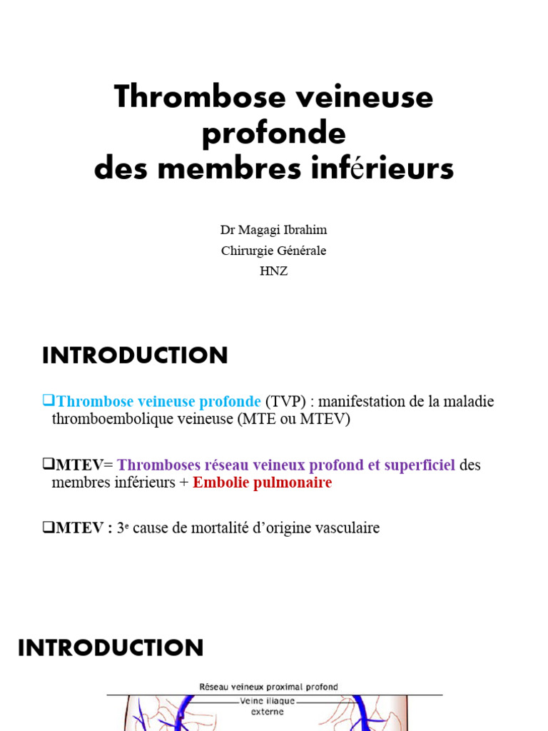 Thrombose veineuse profonde des membres inférieurs | PDF | Système ...