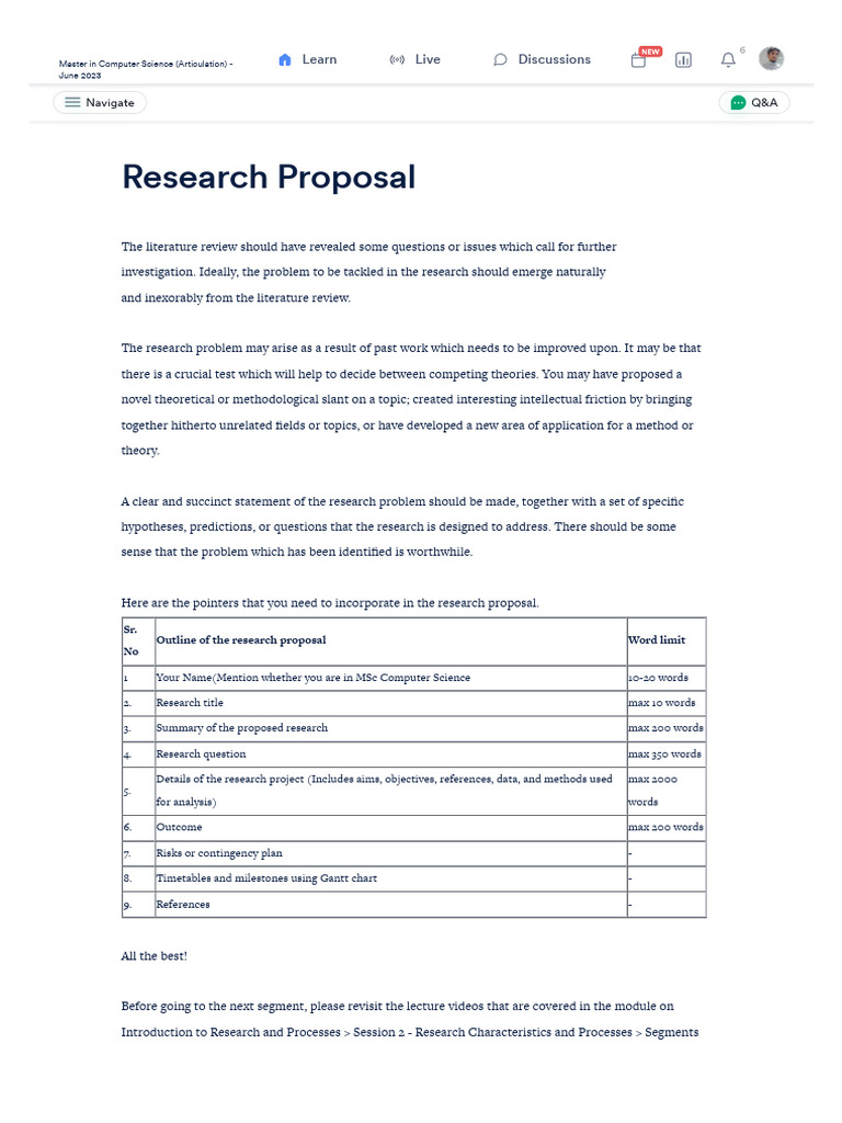 1. Research proposal OUTLINE | PDF