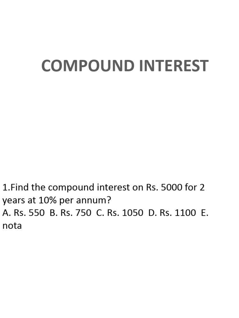 Compound Interest | PDF