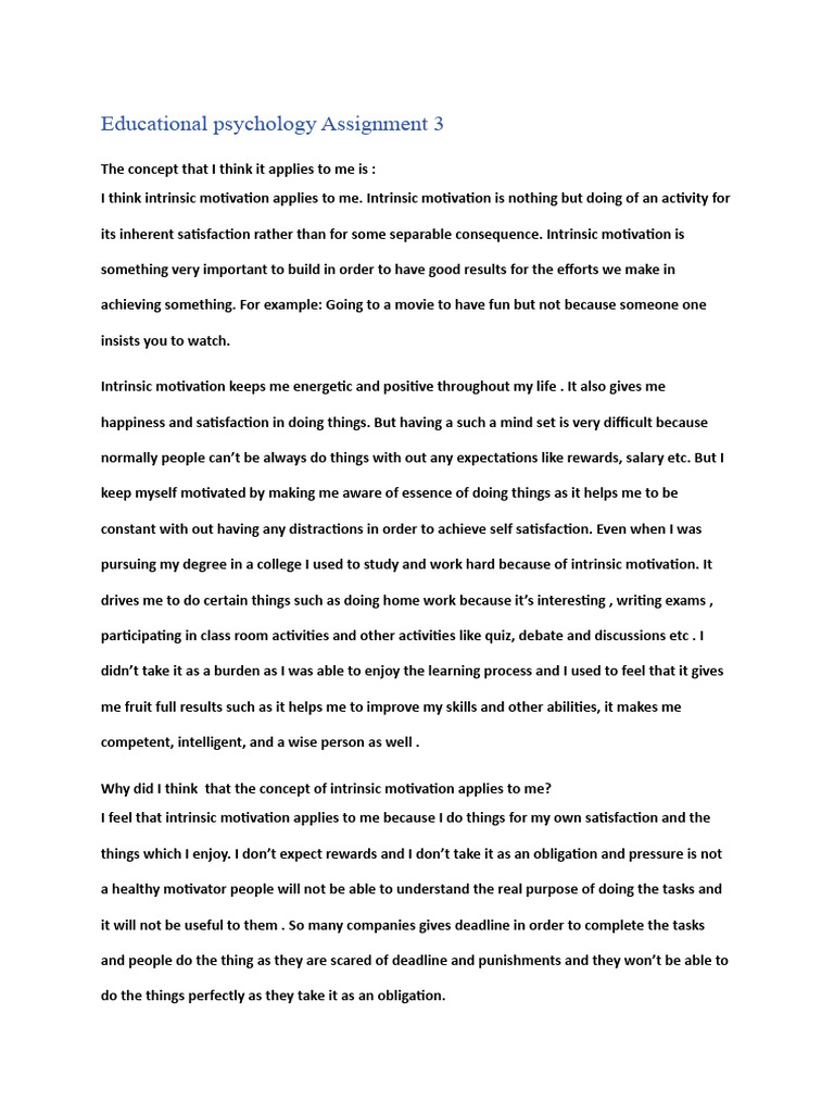 Educational Psychology Assignment | PDF