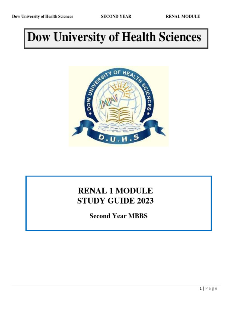 Renal 1 Module Study Guide 2023 | PDF