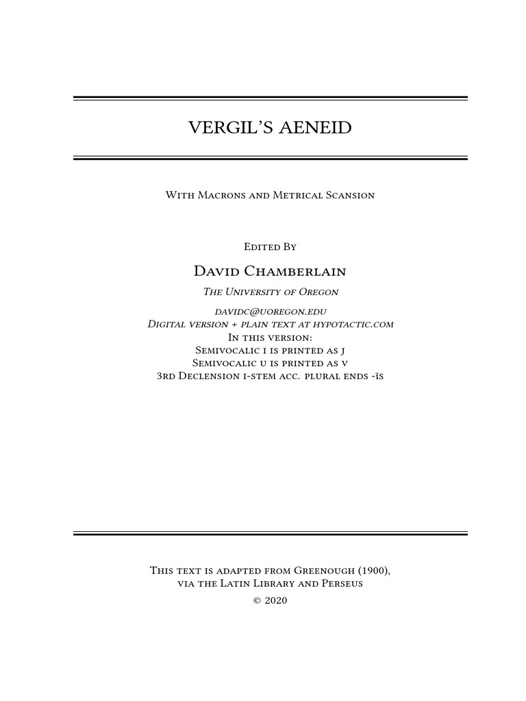 Scansion of Aeneid Book 1 | PDF | Language Arts & Discipline | Religion ...