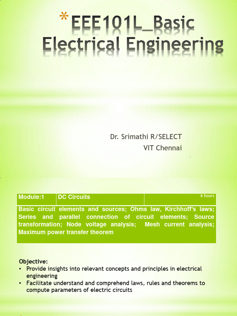 Module 1: DC Circuits | PDF