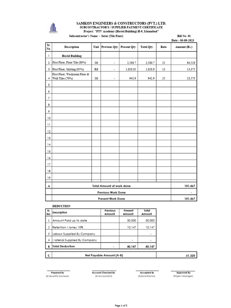 Tile Fixer Satar | PDF