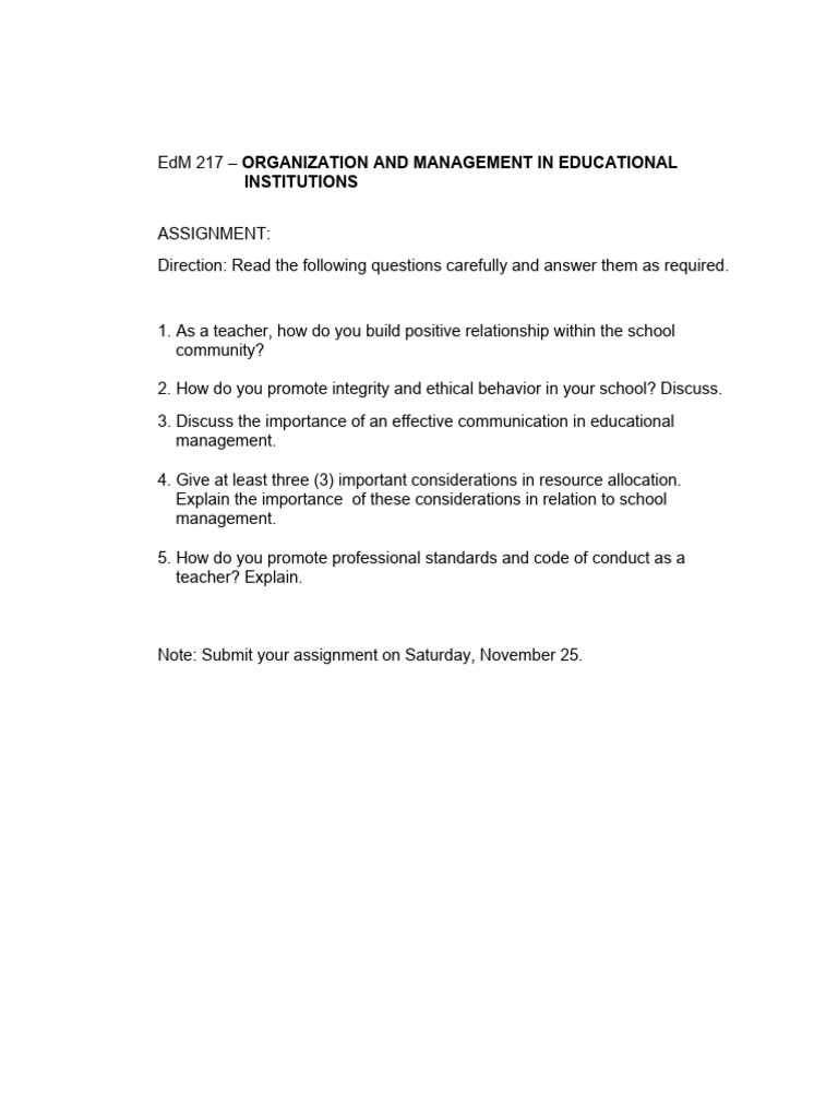 Assignment Edm 217 | PDF