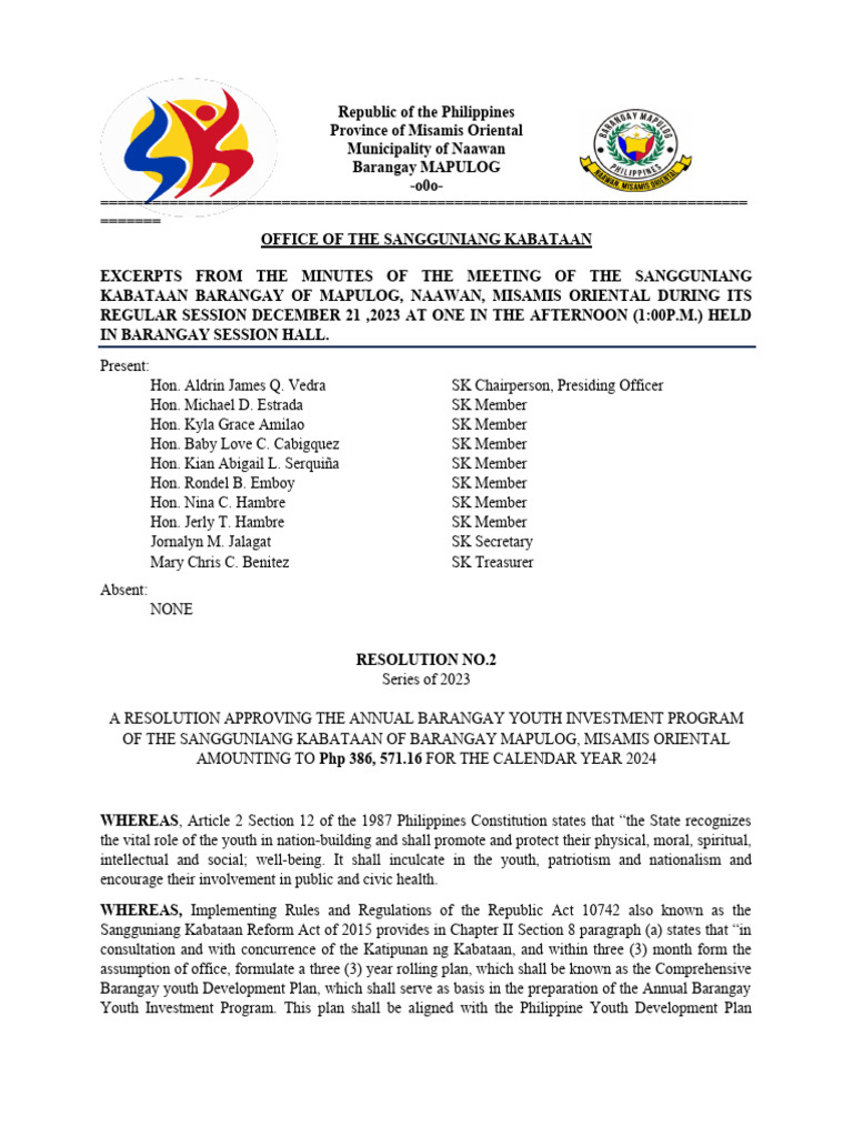 Resolution For Abyip | PDF