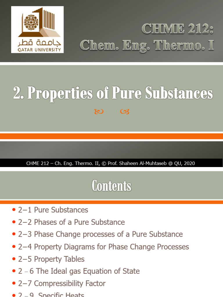 Properties of Pure Substance - Spring 2020 | PDF | Phase (Matter) | Gases