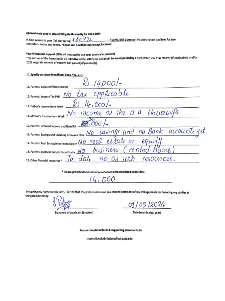 Financial Responsibility Form | PDF