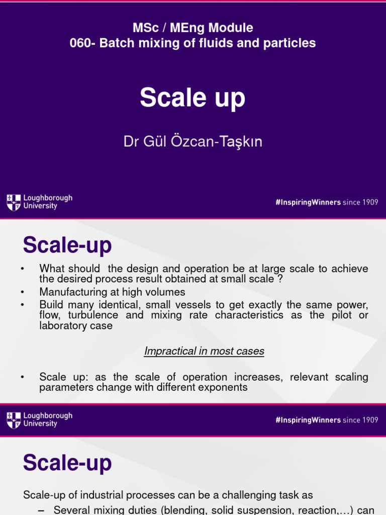 6 - Scale Up | PDF | Liquids | Fluid Dynamics