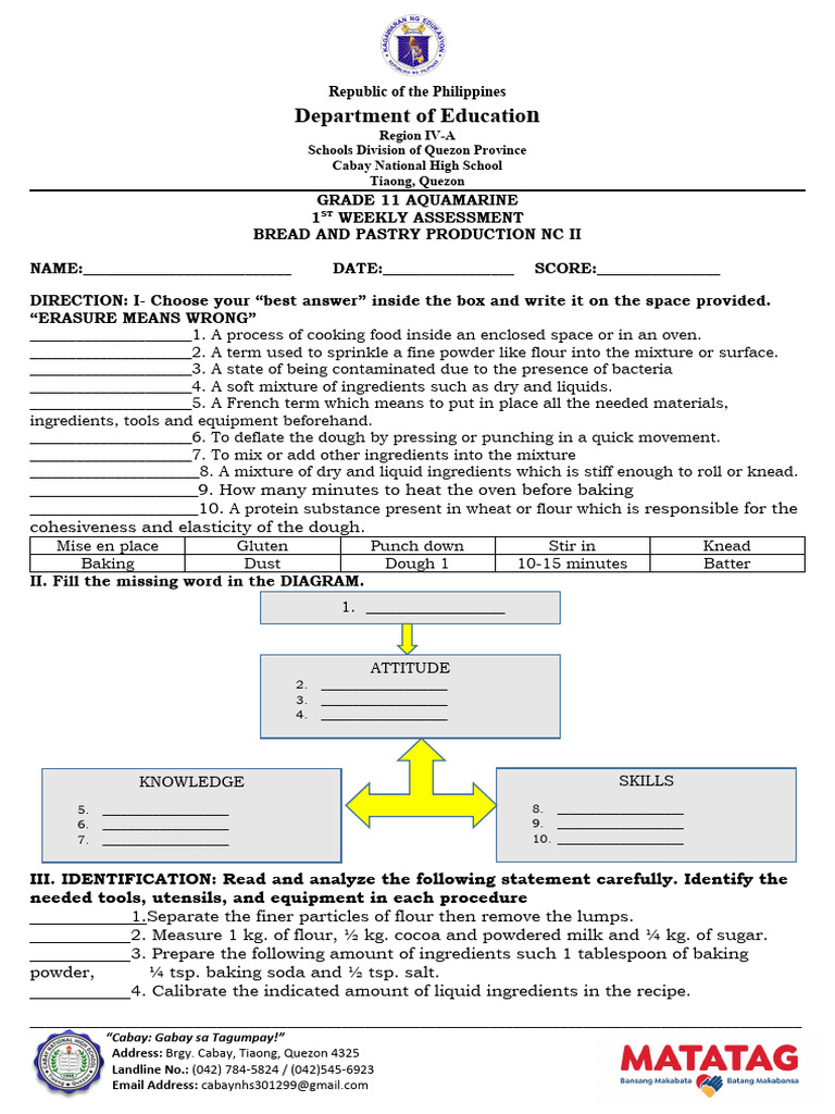 Bread and Pastry Quiz #1 | PDF