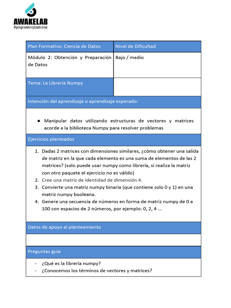 Manipulación de Datos con Numpy | PDF