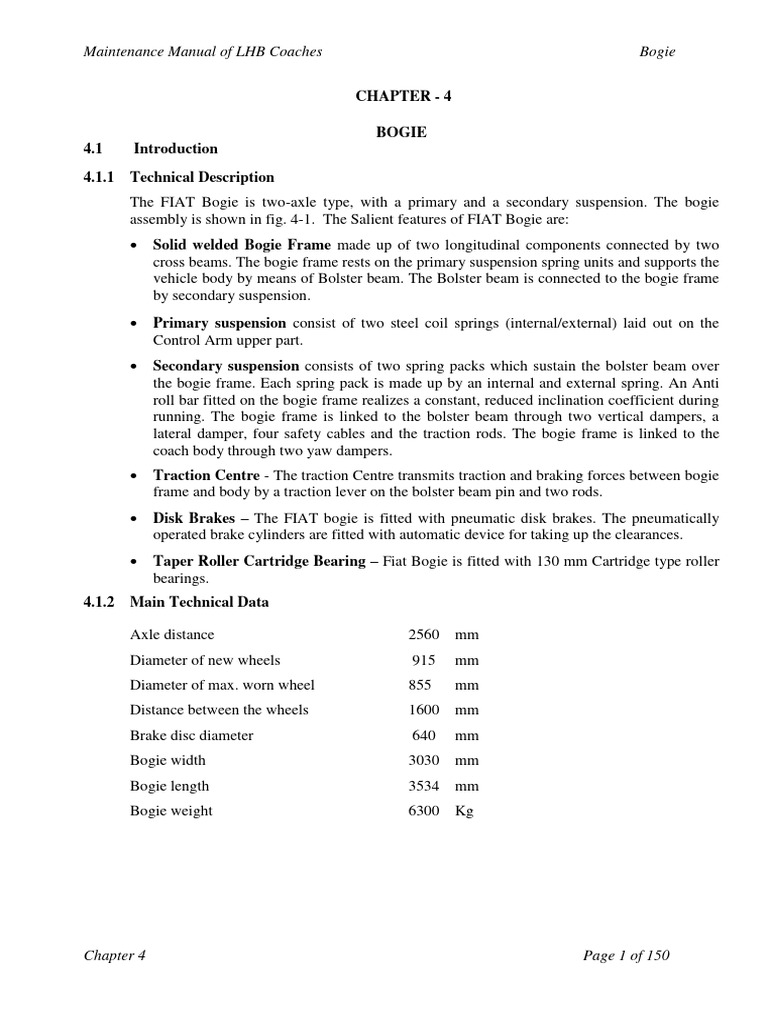 Revised - LHB - Manual - Vol - II - Chapter IV Bogie | PDF