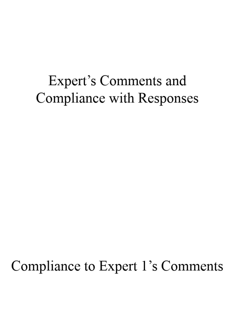 Compliance Responses to Expert Comments | PDF | Computers | Teaching ...