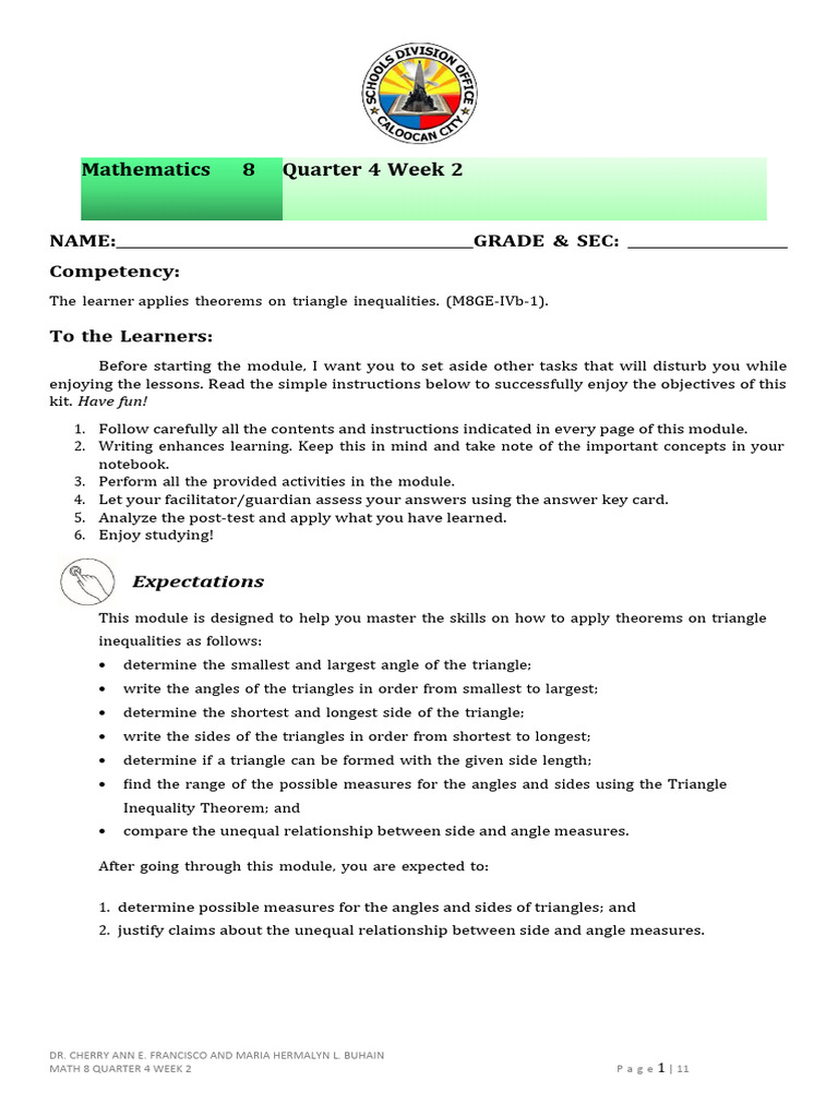 Math 8 Q4 Week 2 | PDF