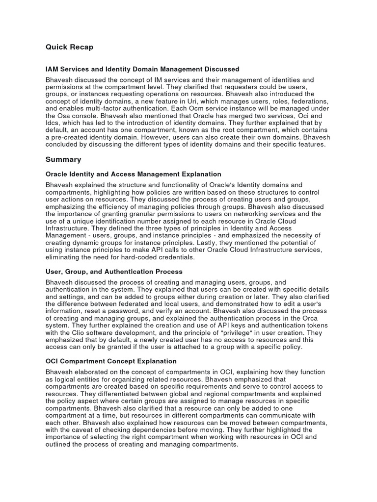 Oracle Cloud Basics Day 2 Notes Pdf