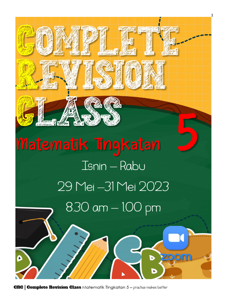 Modul CRC Matematik Tingkatan 5 | PDF