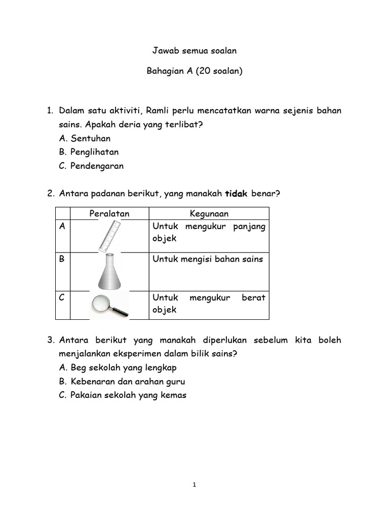 Sains Tahun 1 Pat Pdf