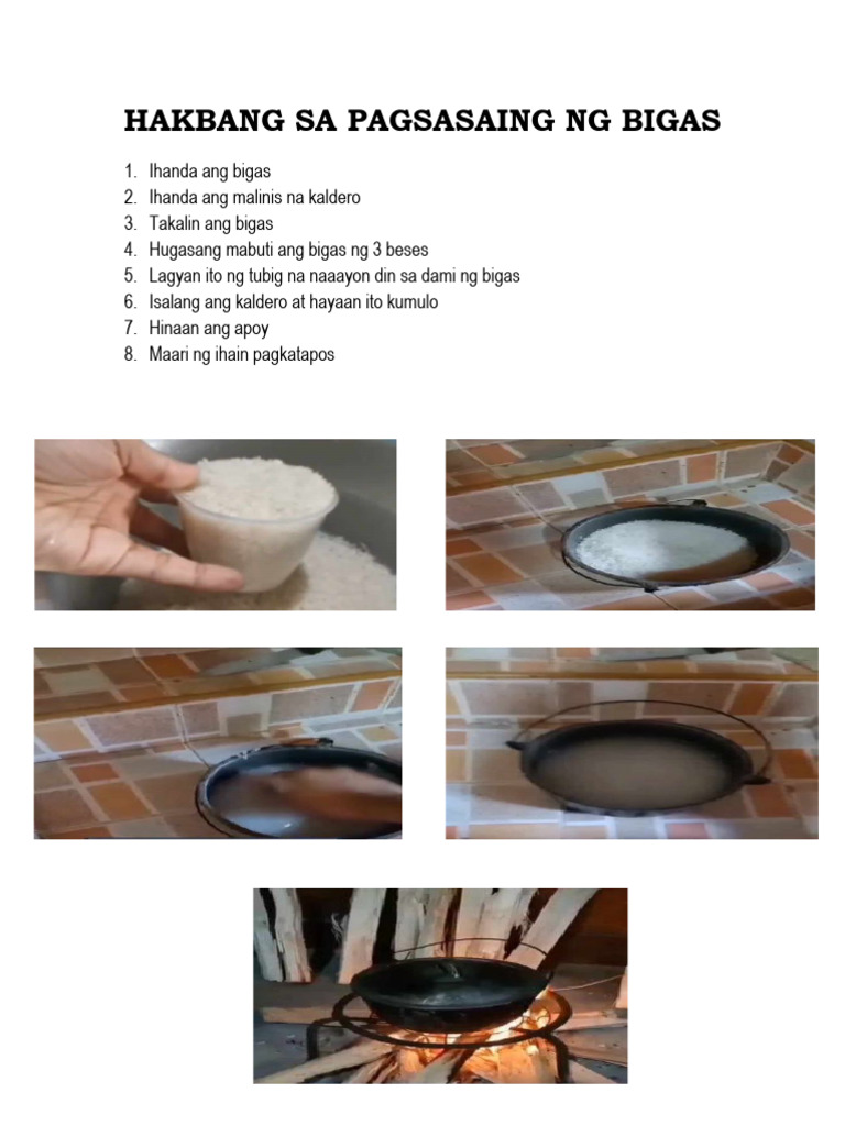 Hakbang Sa Pagsasaing NG Bigas | PDF