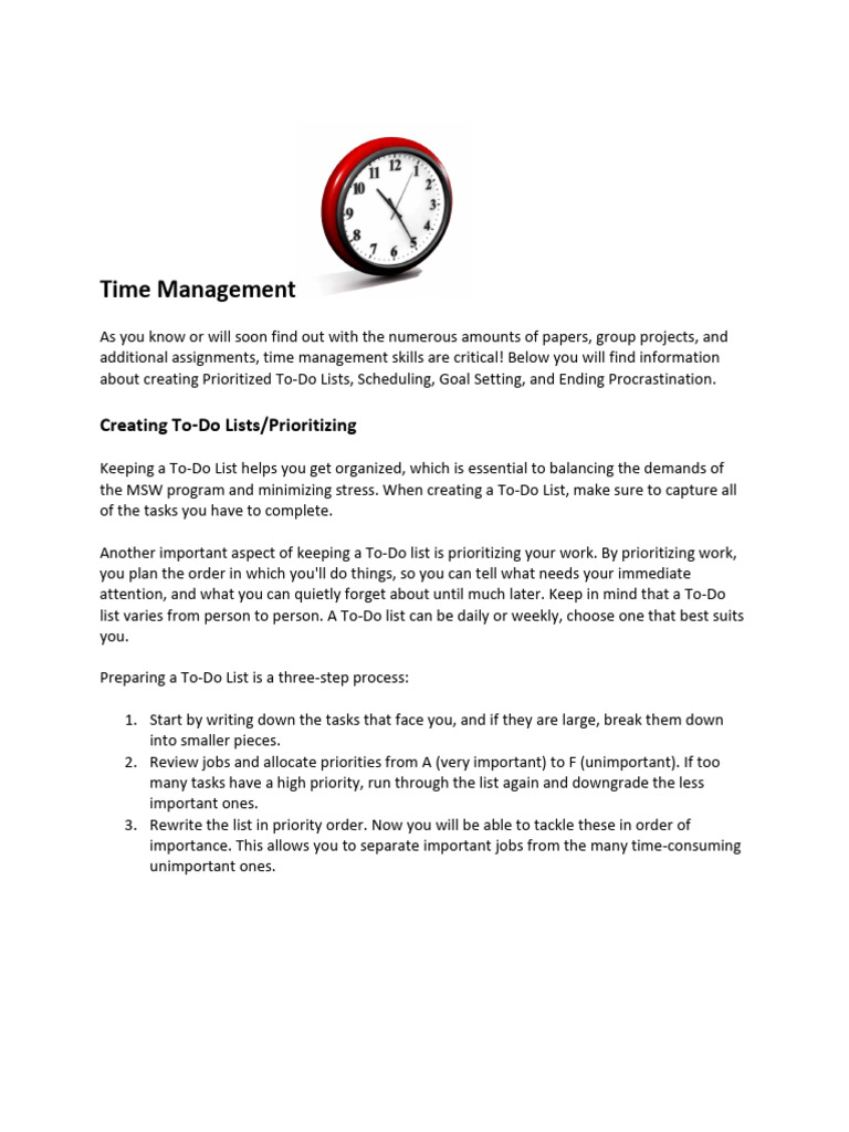 Time Management | PDF