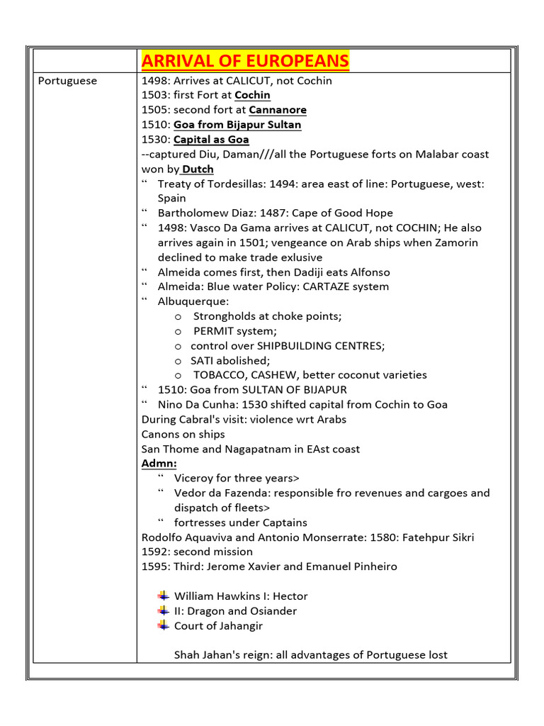 Arrival of Europeans | PDF