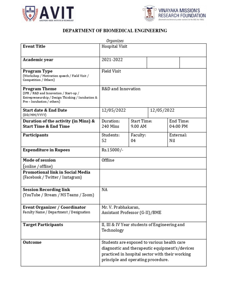 Hospital Visit Report Website | PDF